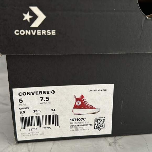 Converse | Shoes | Converse Run Star Hike Sneakers Red W Pink New First ...